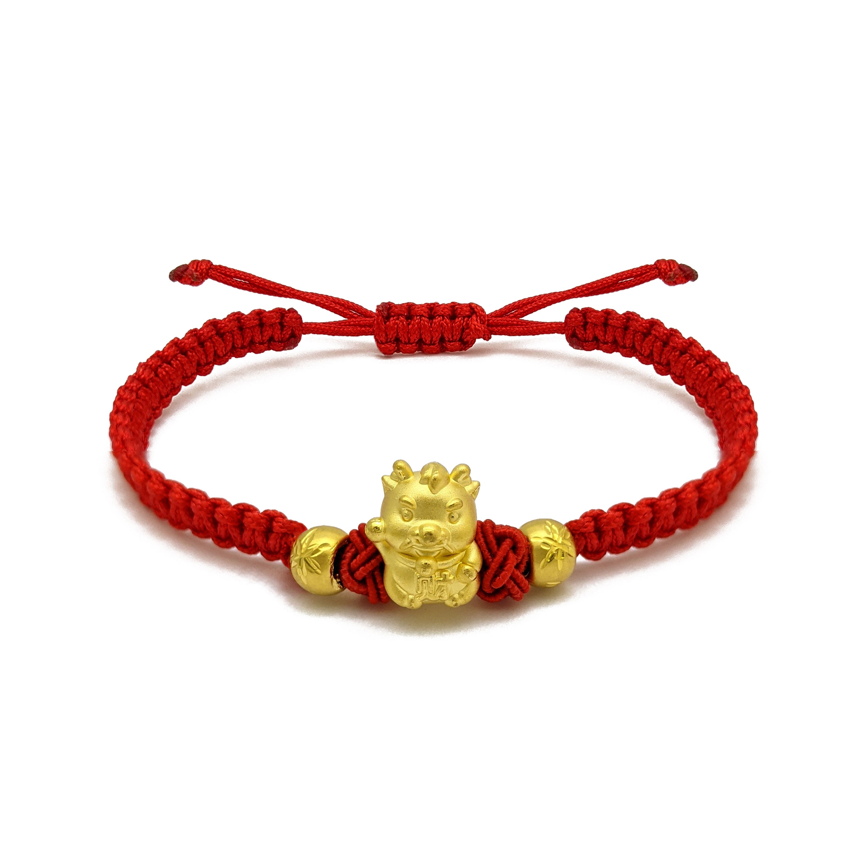Strong Dragon Chinese Zodiac Red String Bracelet (24K) – Lucky D