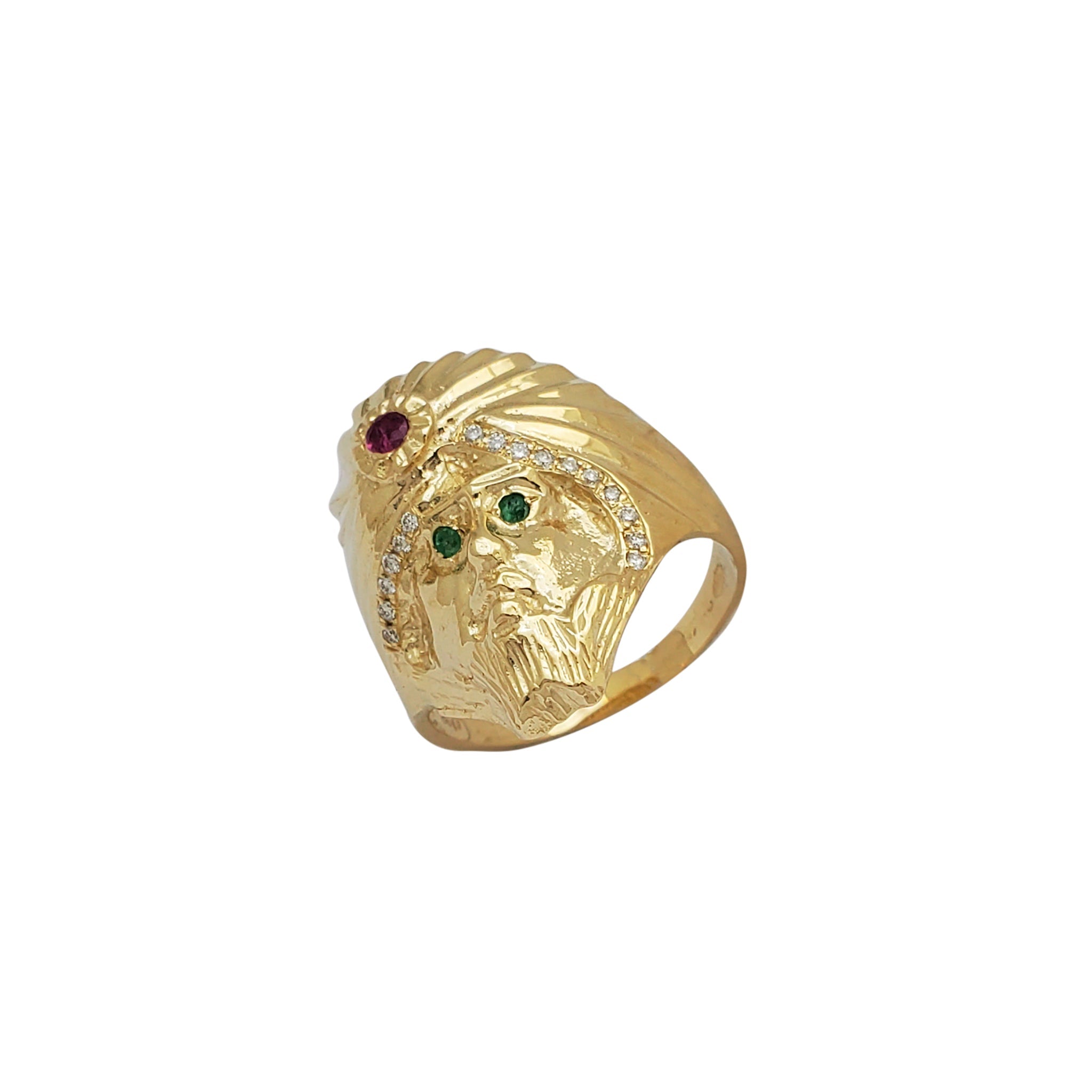 Diamond, Emerald & Ruby Arab Turban Head Ring (14K) – Lucky D