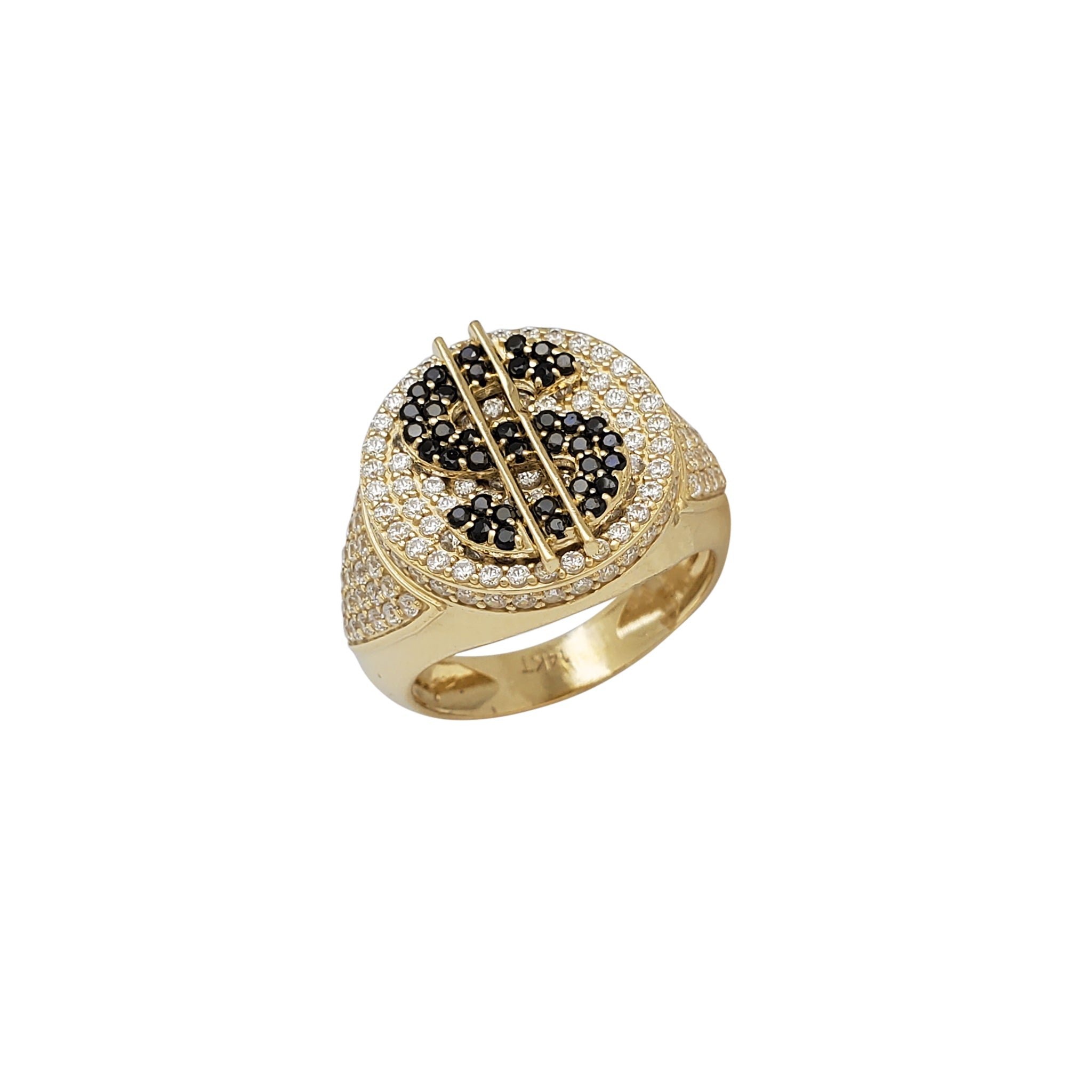 Iced-Out Dollar Sign Ring (14K) – Lucky D