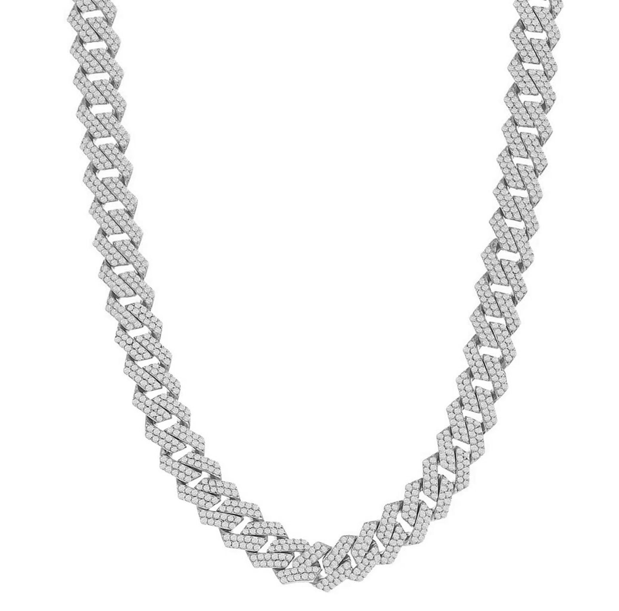 Iced-Out Monaco Edge Chain (Silver) – Lucky D